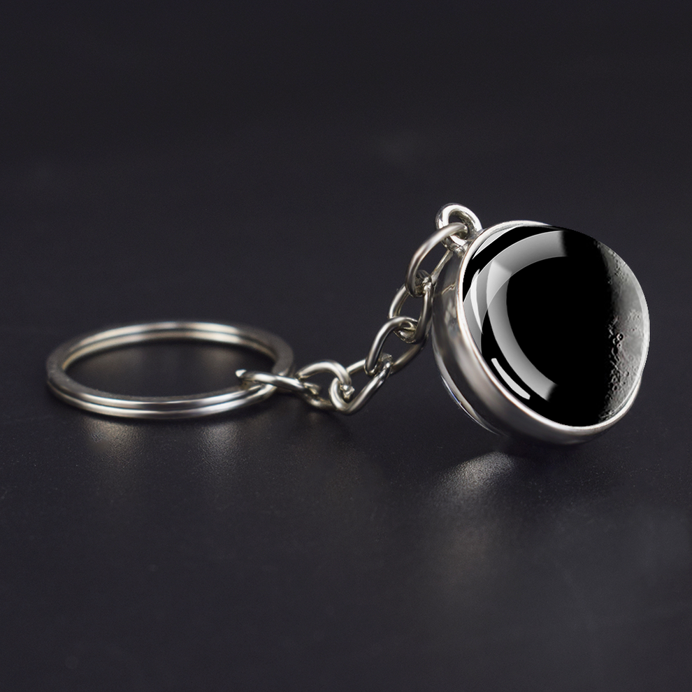 Full Moon Keyring - Starry Sky Jewelry - Double-Sided Glass Ball Gift ...