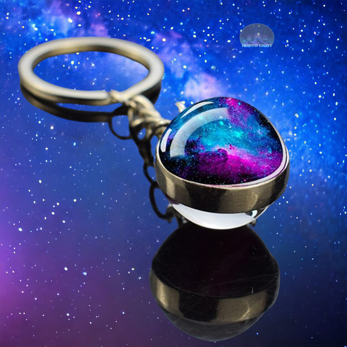 Solar System Keyring - Cosmos Jewelry - Double-Sided Glass Ball Gift ...