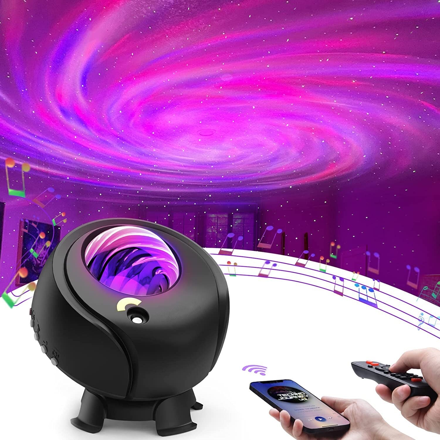 LED Galaxy Projector Star Night Light with Bluetooth Speaker Aurora Pr ...