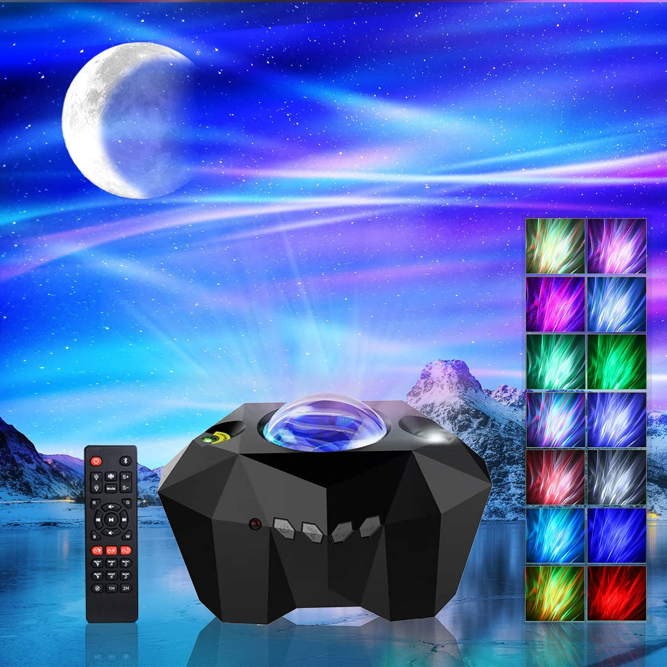 LED Galaxy Projector Star Night Light with Bluetooth Speaker Aurora Pr ...